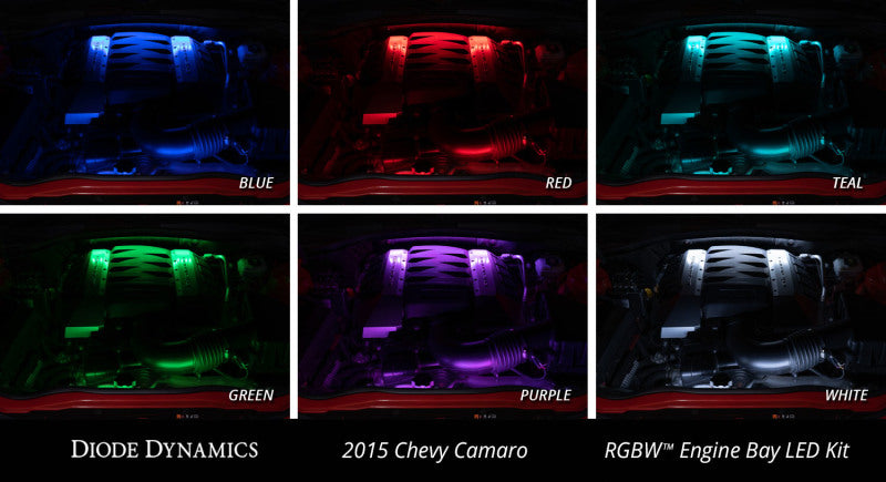 Diode Dynamics RGBW Engine Bay Strip Kit 4pc Multicolor – YP Signal Corp